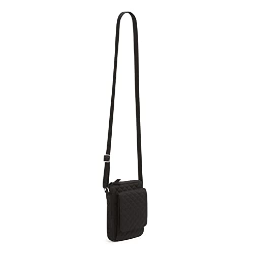 Vera Bradley Women's Cotton Mini Hipster Crossbody Purse With RFID Protection, True Black, One Size