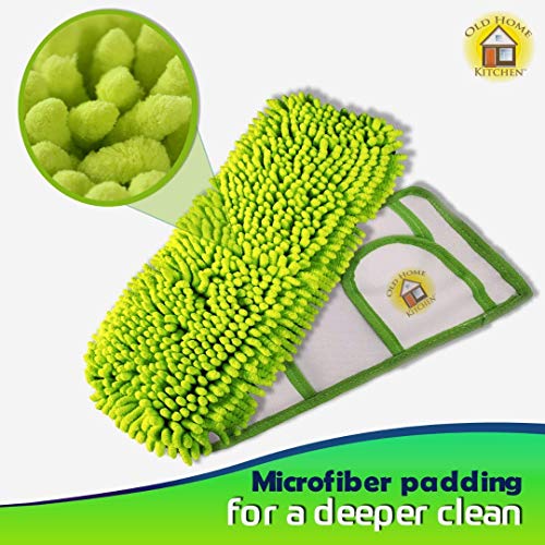 Reusable Chenille Mop Pads | Washable Pads for Standard Mop Heads | Swiffer Compatible Dry Mop for Dust, Pet Hair, and Light Spills | Washable Microfiber Mop Head Replacement - Set of 2