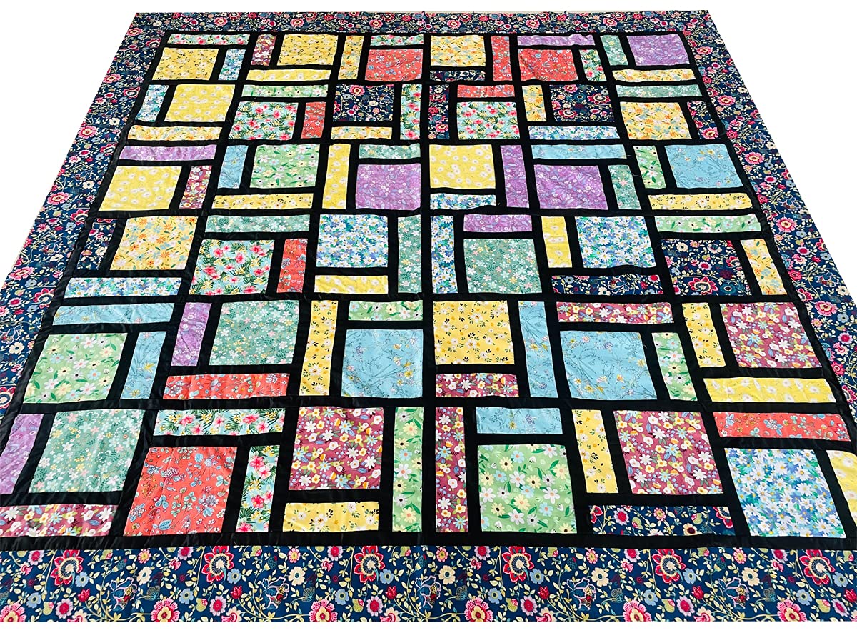HANPATQUI 50PCS 8 x 8 inch Floral 100% Cotton Fat Quarters Fabric for Sewing and Quilting Bundles Precut Fabric Square for DIY Craft Patchwork…