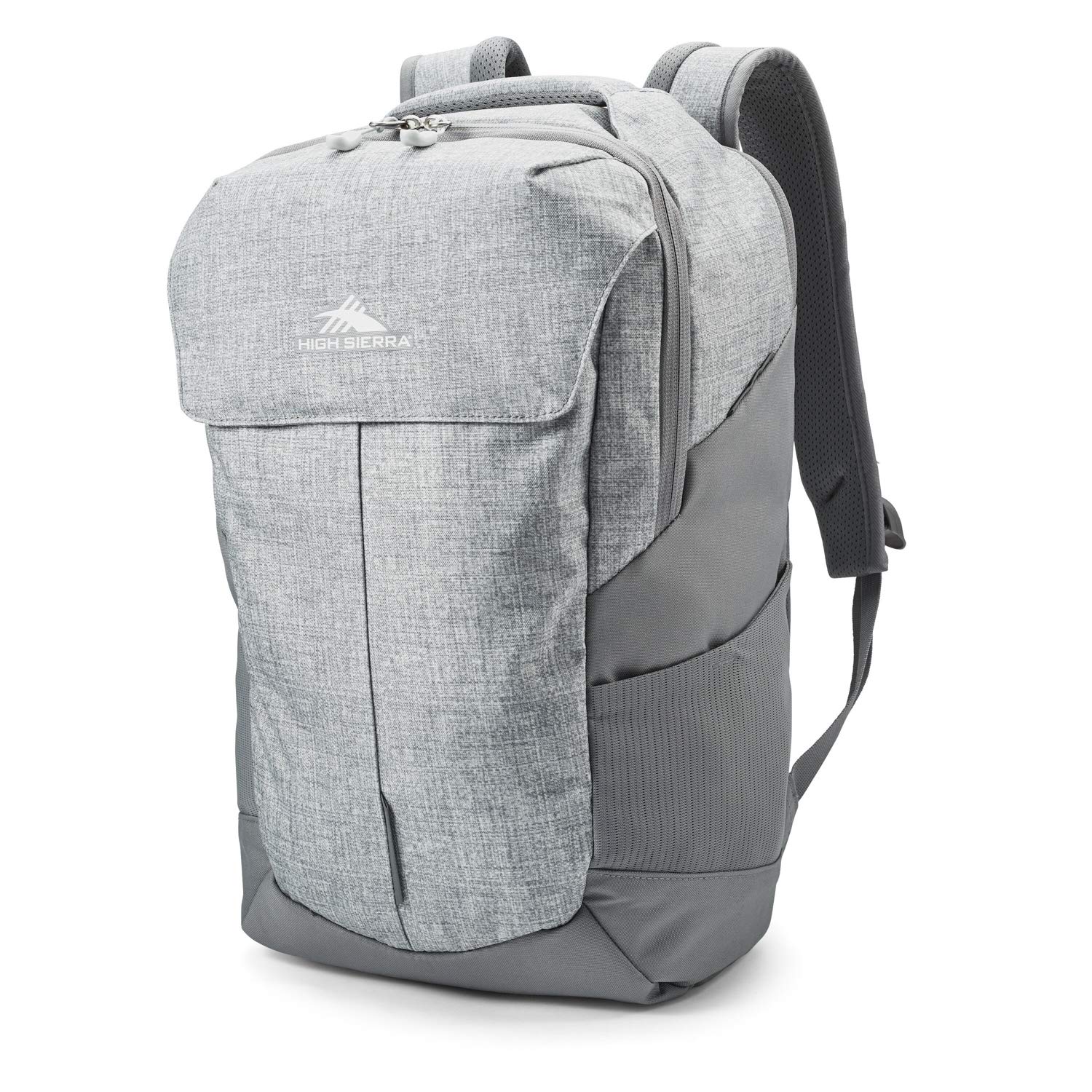 High Sierra Access Pro Backpack with 17-Inch Quilted Laptop Sleeve, Large Organization Pocket and Reflective Straps, Silver Heather