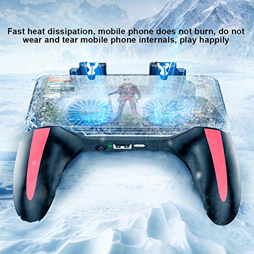 Shanrya Mobile Phone Gamepad, Comfortable Touch Dual Cooling Fans, Heat Dissipation for Smartphone Watching Film Playing Games(5000mah)