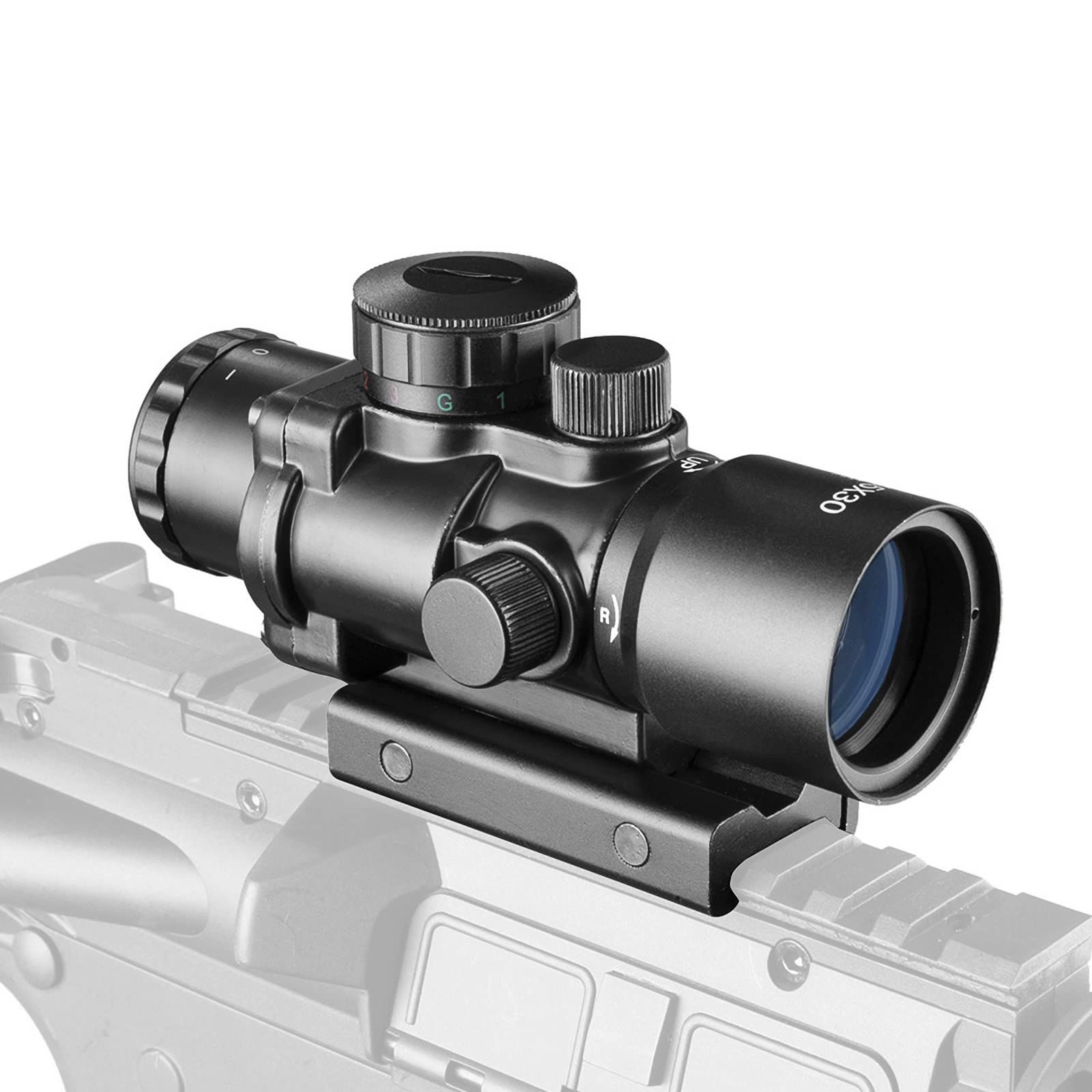 Higoo 3.5x30 Prism Optics Compact Scope Tri-Illuminated BDC Etched Reticle Riflescope with 20mm Rail Mount