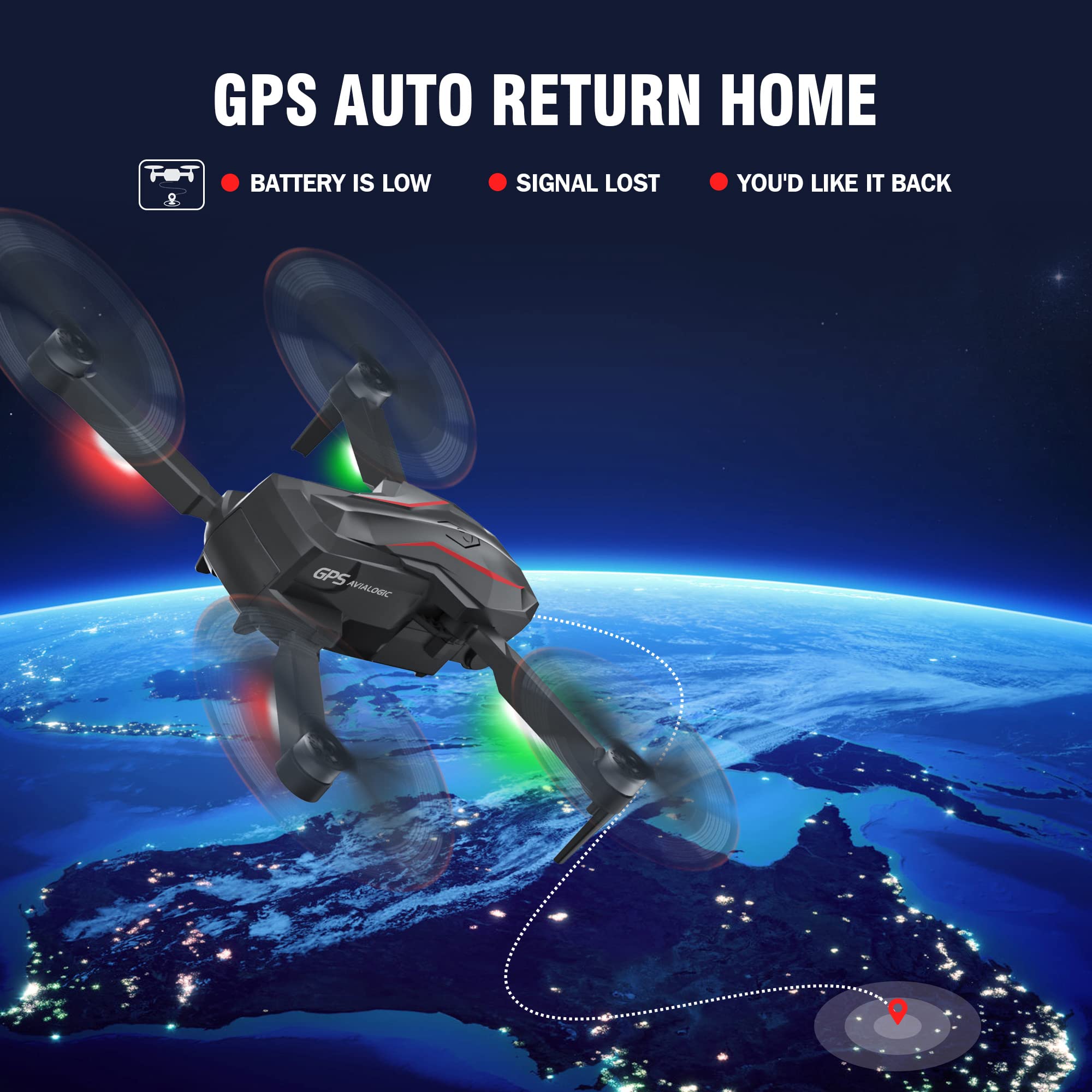 GPS Drones with FPV Camera for Adults 4K FPV,Foldable Video Drone with GPS Return,Follow Me,Brushless Motor,Altitude Hold and 55 Mins Long Flight Time, GPS RC Quadcopter for Beginners