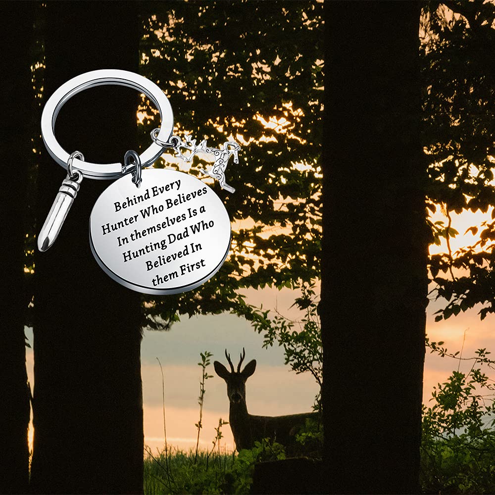KUIYAI Hunter Gift Hunting Lovers Gift Bullet Deer Keychain Hunting Father Gift Father's Day Gift for Dad (hunter dad)