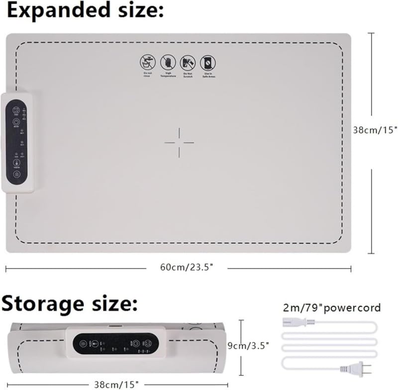 Tempmaster Adjustable Warming Tray Electric Food Warming Mat: Adjustable Temperature Control Buffets Parties Pizza Coffee Tea