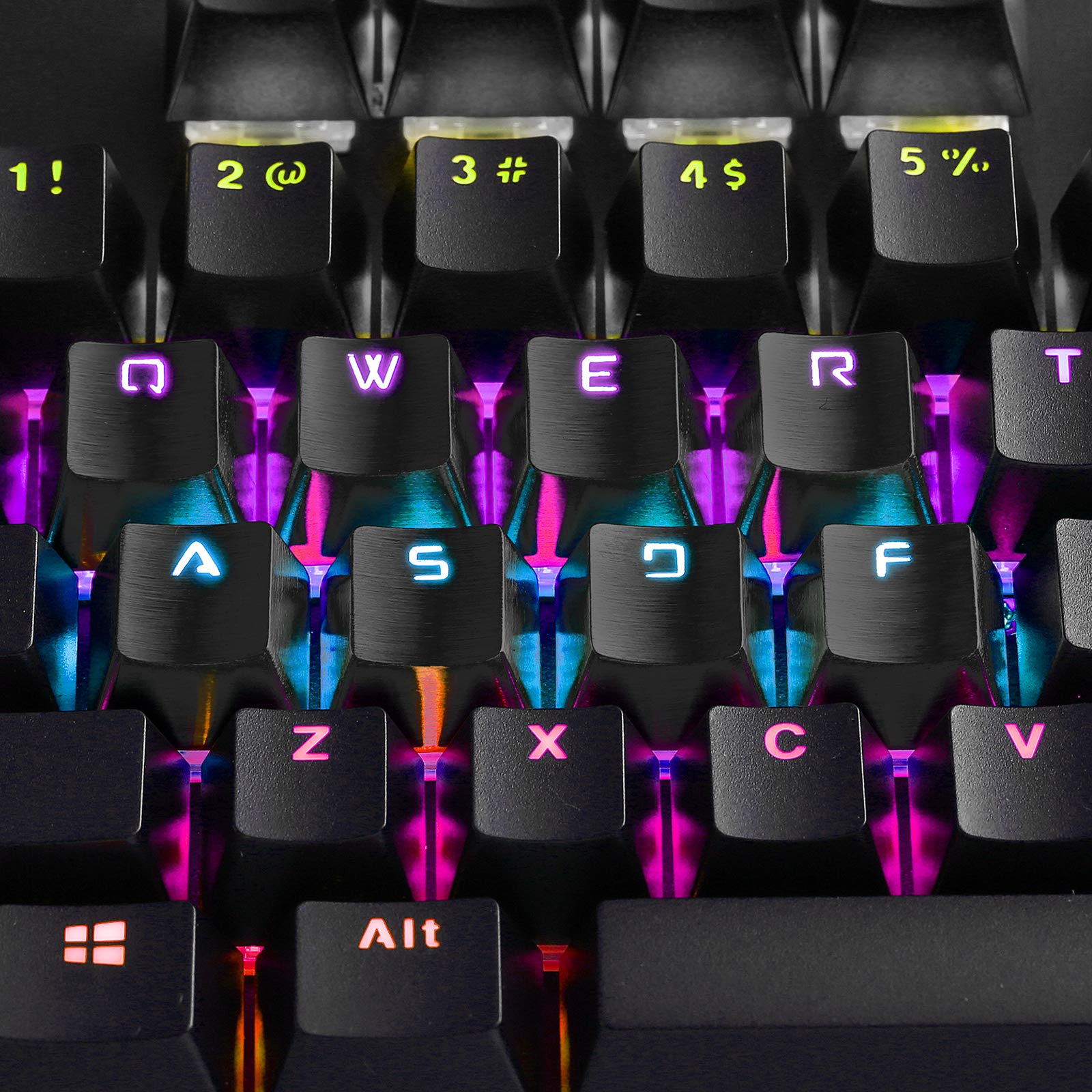 Hallsen Metal Keycaps Mechanical Gaming Keyboard Keycaps (WASD+1-6+DIR.+ESC) for FPS & MOBA, Custom 60% Keycaps Kit with Key Puller for Cherry Mx Switches Mechanical Keyboard (Silver)