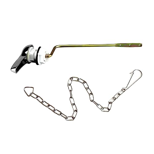 XHGAYL Toilet Flush Handle Replacement Kit,Side Mount Toilet Tank Lever,Toilet Tank Trip Lever with Stainless Steel Flapper Chain,Brushed Nickel
