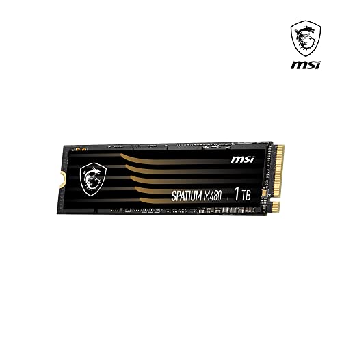 MSI SPATIUM M480 PCIe 4.0 NVMe M.2 1TB Internal SSD PCIe Gen4 NVMe 1.4 3D NAND 1400 TBW (SPATIUM M480 PCIe 4.0 NVMe M.2 1TB)