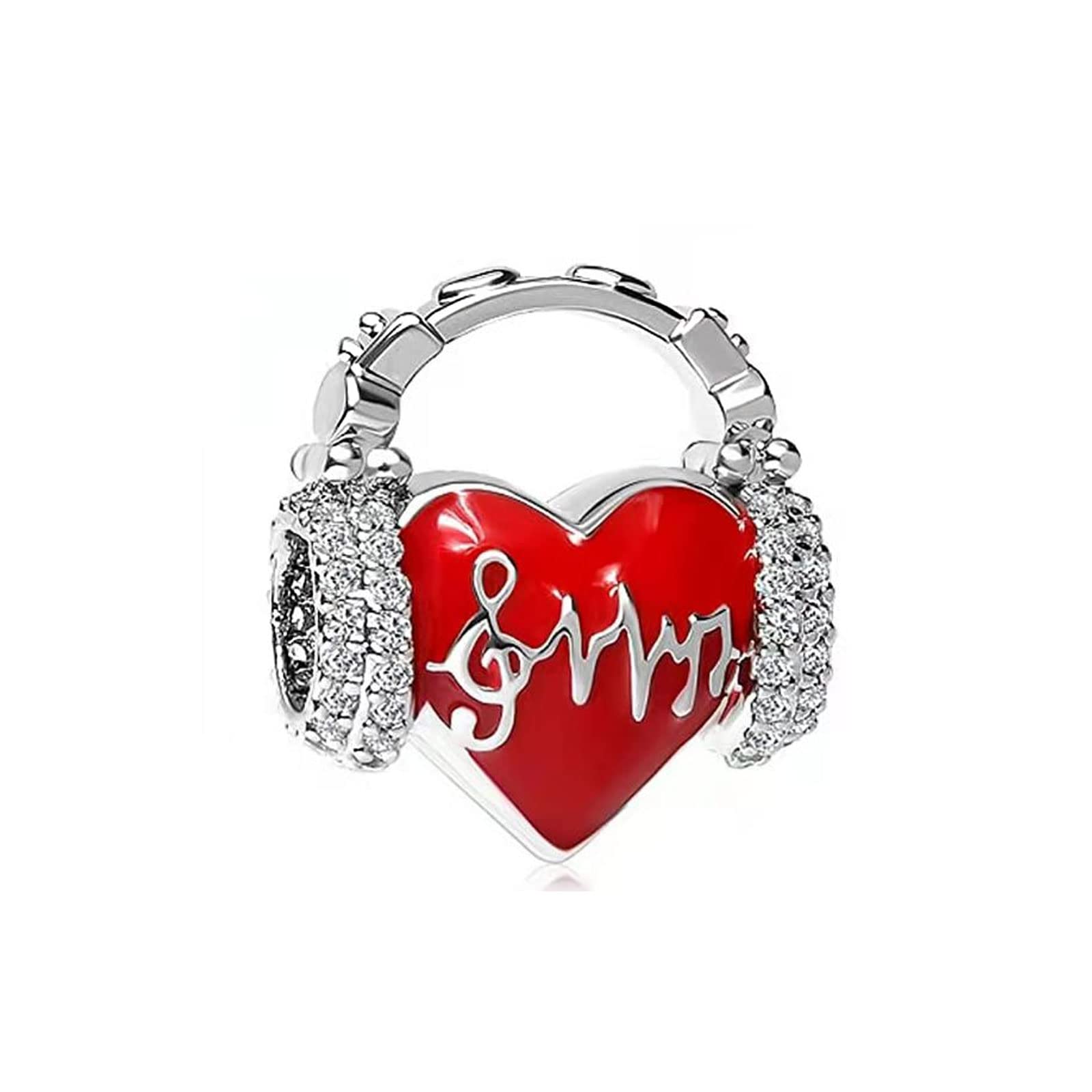 KunBead Crystal Enamel Earphone Birthstone Charms Beads Compatible with Pandora Bracelets