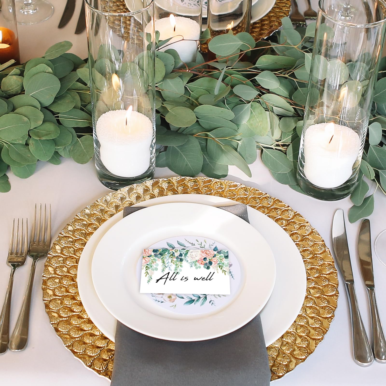 Whaline 100Pcs Fall Place Cards 2 x 3.5 Inch Autumn Pumpkin Tented Cards Seating Cards for Thanksgiving Wedding Birthday Party Table Setting