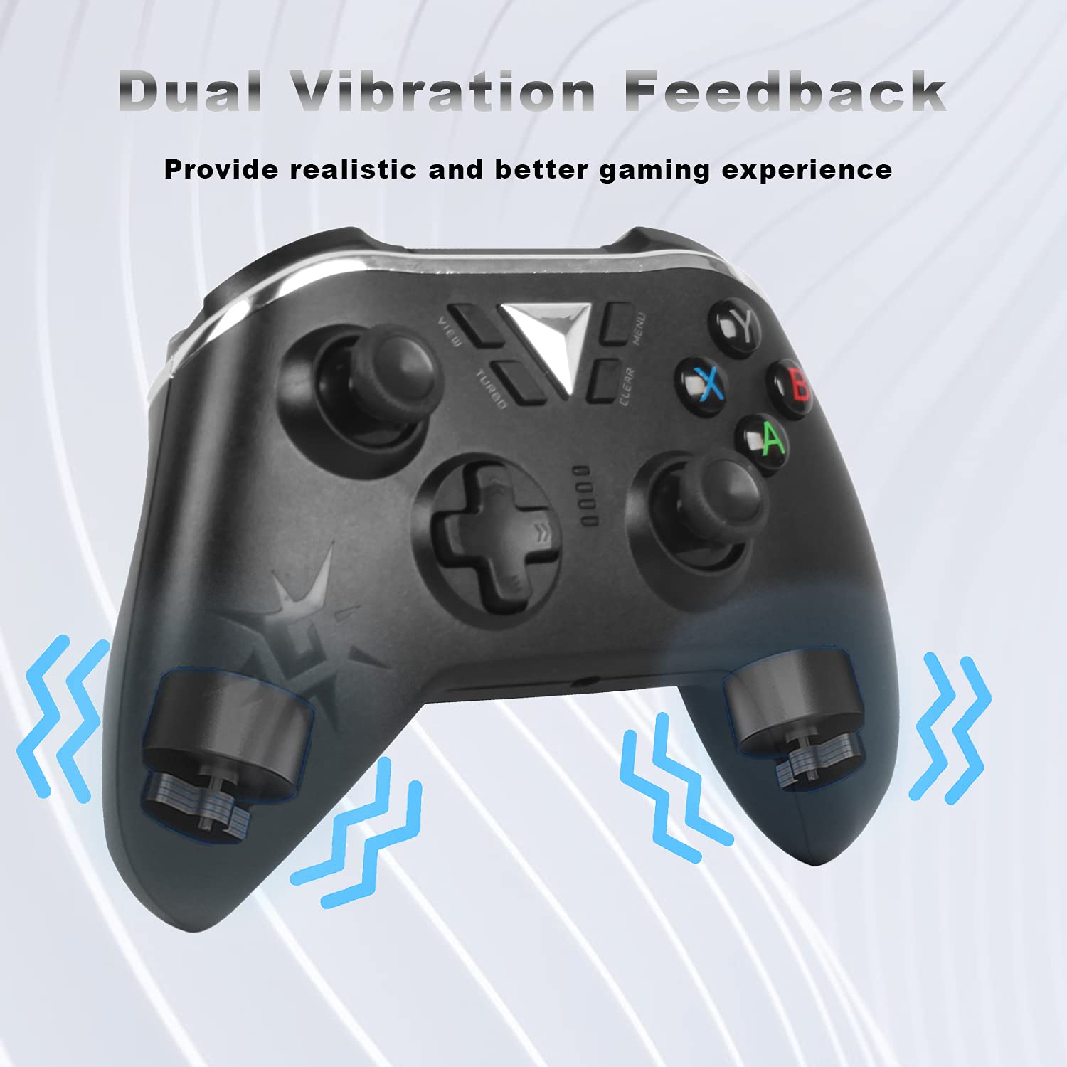 JZW-Shop Wireless Controller for PS3/PC Windows 7/8/10/11, 2.4GHZ Wireless PC Gamepad Controller with Turbo, Dual Vibration Black