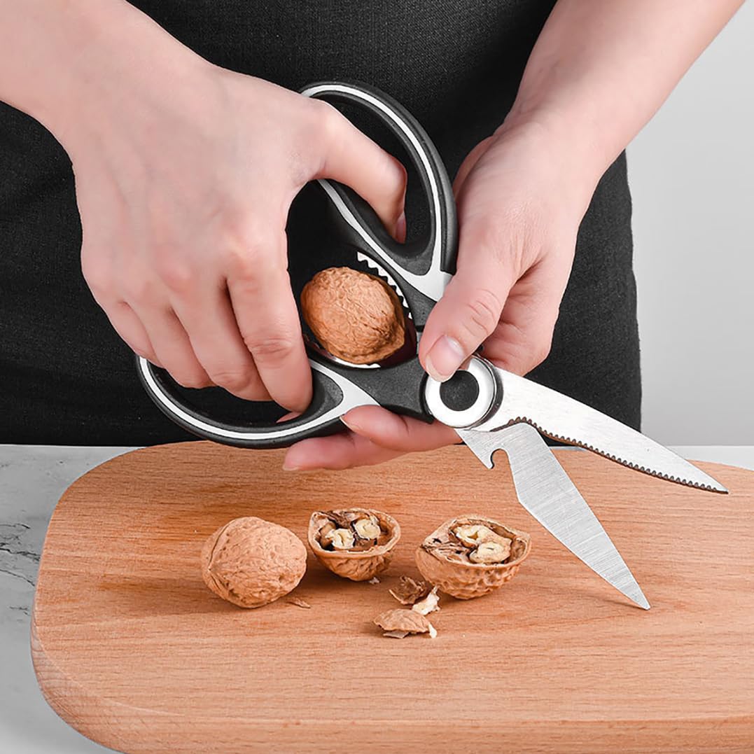 zhuolaiyan Kitchen Shears for Cutting Meat, Stainless Steel,Multipurpose Kitchen Scissors for Meat, Chicken, Fish, Vegetables, Herbs – Bottle Opener, nuts, etc.