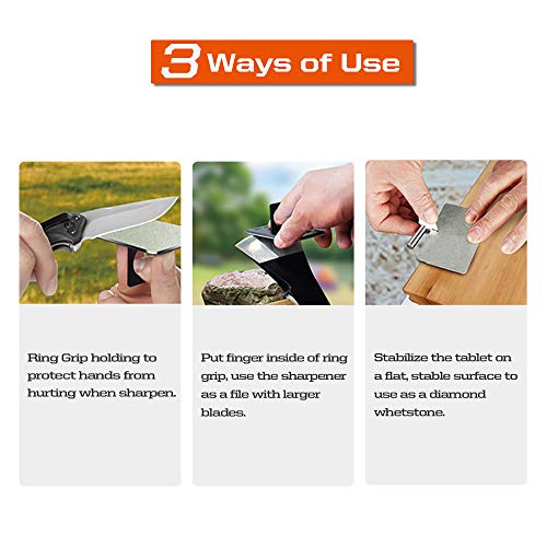 SHARPAL 114N Credit Card Size Diamond Sharpening Stone, Pocket Diamond Knife and Tool Sharpener (Fine 600 Grit)