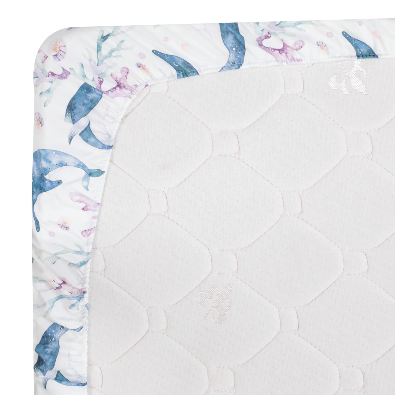 Sahaler Crib Sheet for Girl Boy Baby Polyester Fitted Crib Sheets for Standard Crib and Toddle Mattresses-Blue Whale...