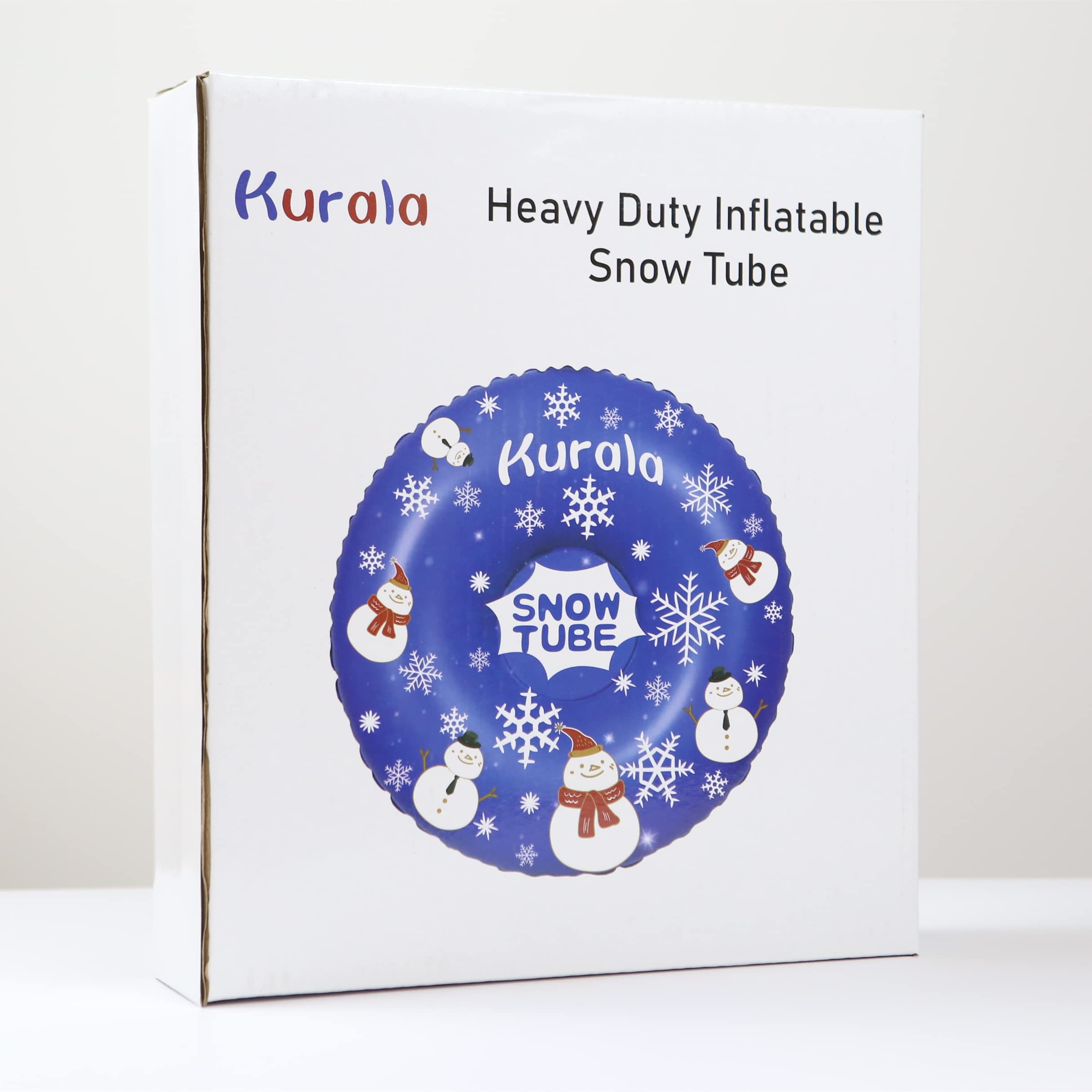 Kurala Inflatable Snow Tube Heavy Duty Snow Sled, 47 Inches Super Big Inflatable Snow Sledding with Handles Thickening Material, Blue