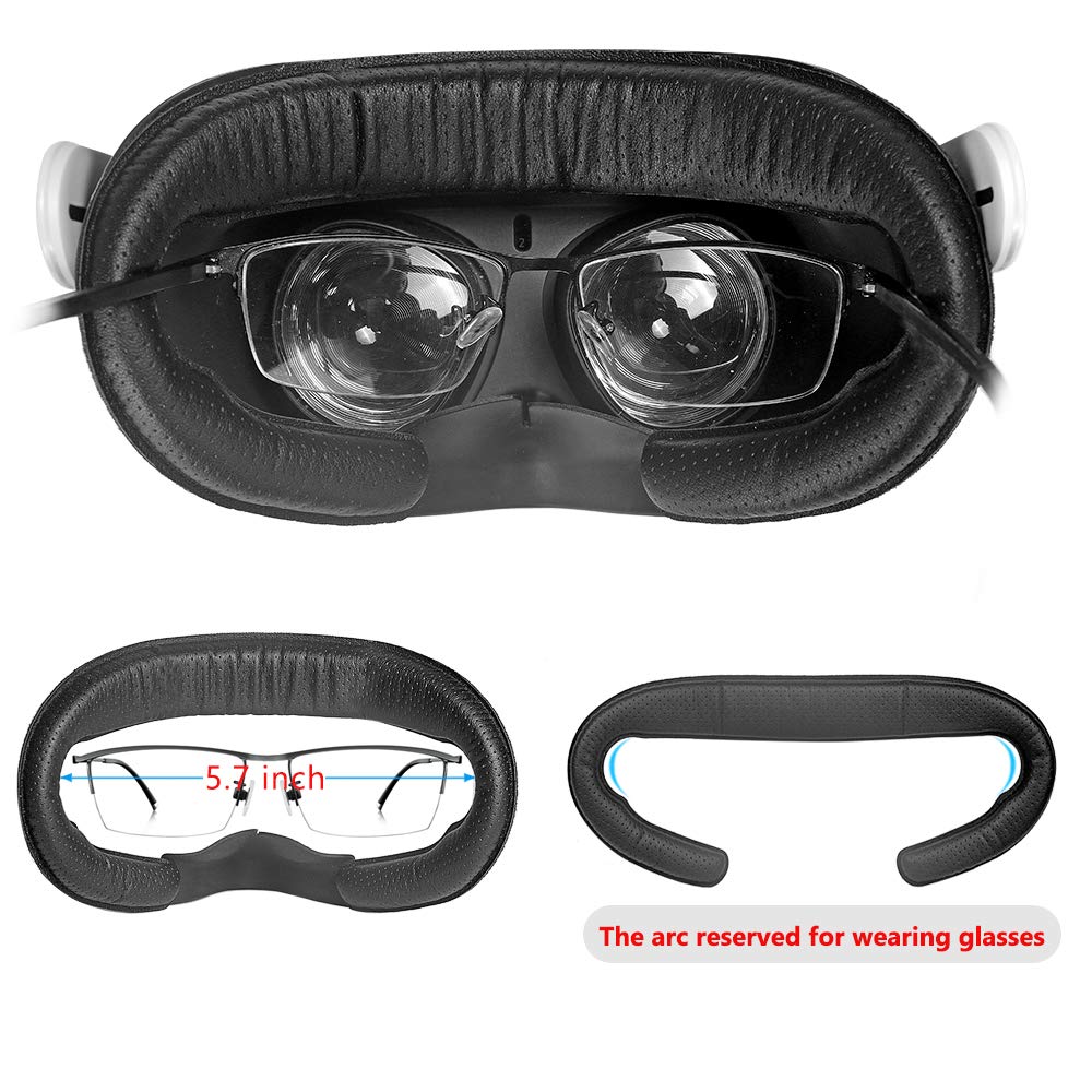 HIJIAO Latest Upgrade Accessories for Oculue Quest 2, including VR Facial Interface Bracket & PU Leather Foam Face Cover Pad Replacement & Protective Lens Cover for Oculus Quest 2