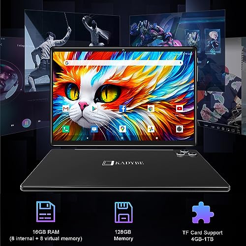 Tablet 10.1 Inch Android 12 Tablets 2023 Latest Android Tablet 128GB ROM+16GB RAM (8+8 Virtual), 2 in 1 Tablet with Keyboard, Powerful Octa-Core+13MP Camera, 1TB TF Expandable, FHD WiFi Tablet PC