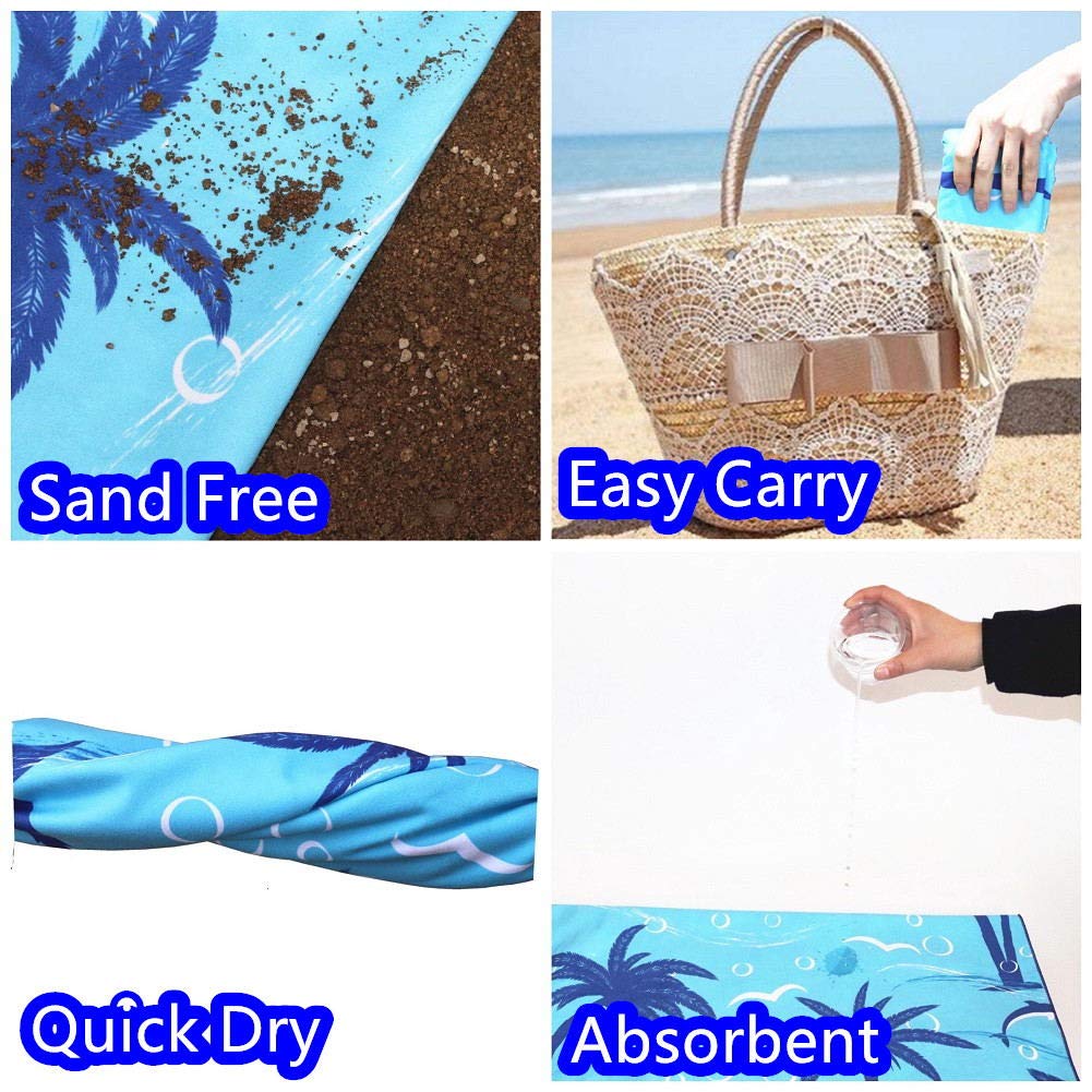 HAOKUN Microfiber Sand Free Beach Towel Blanket-Quick Fast Dry Super Absorbent Lightweight Thin Towel for Travel Pool Swimming Bath Camping Yoga Gym Sport Idea (Butterfly)