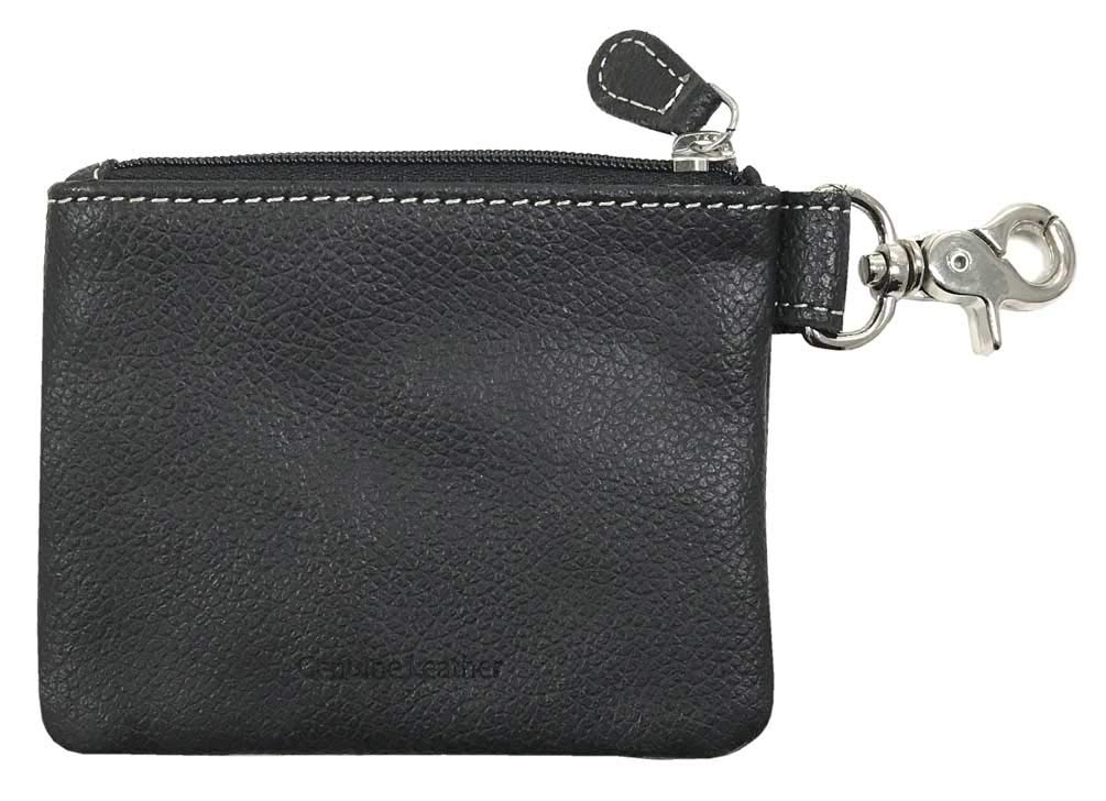 Harley-Davidson Women's Embroidered H-D Script Zipper Coin Pouch, ZWL3895-CRMBLK