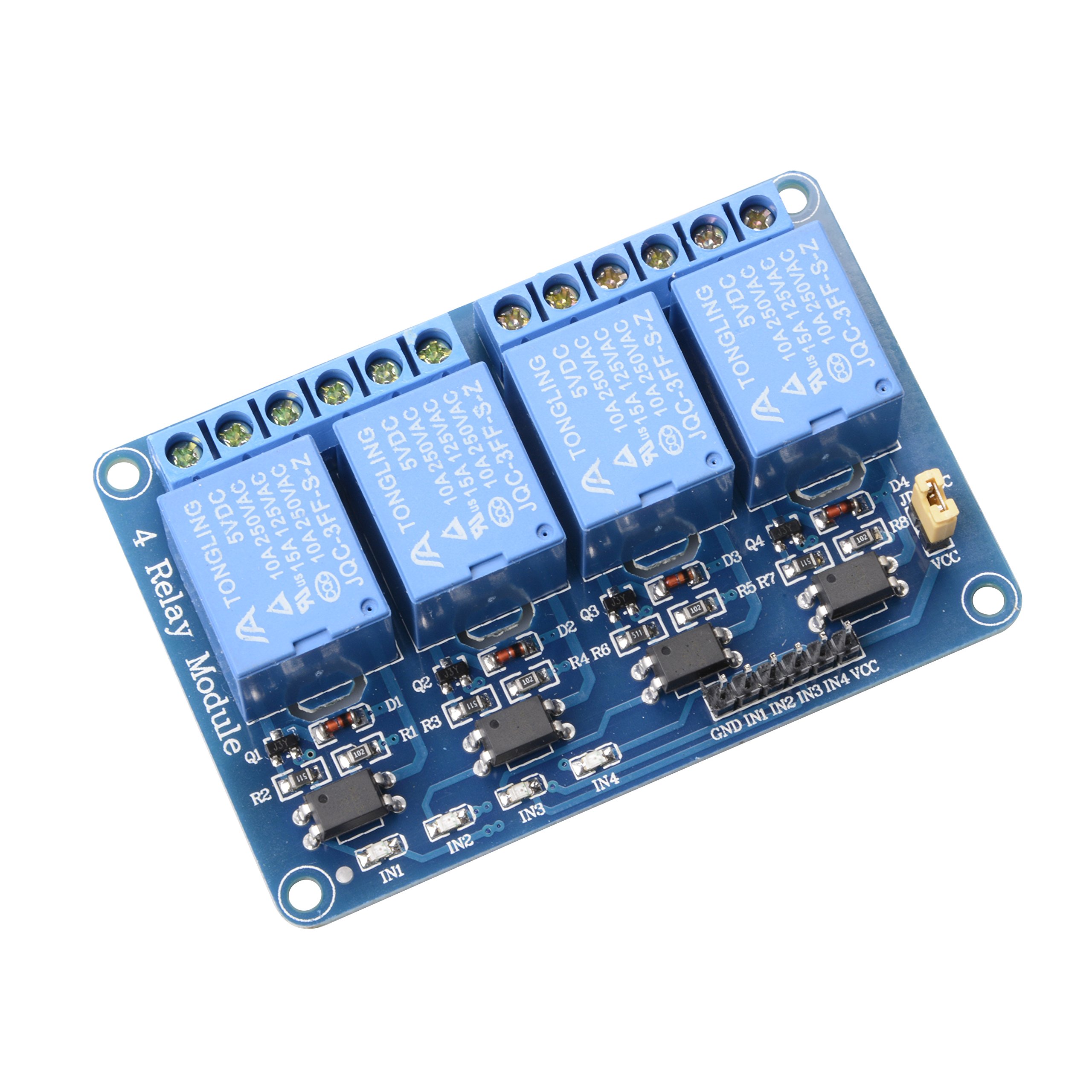 Qunqi 4 Channel DC 5V Relay Module Expansion Board for Arduino Raspberry Pi DSP AVR PIC ARM K49 (4 channel-1pc)