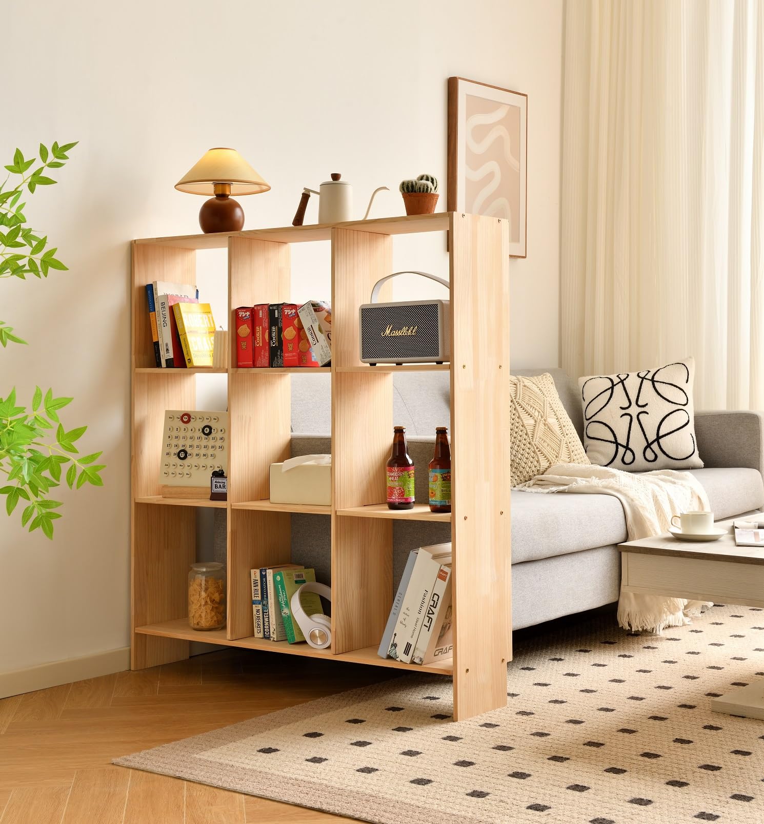 Heehee Cube Bookshelf Bookshelves Storage Organizer Shelf Bookcase Cube Storage Organizer for Bedroom,Living Room,Office (9-Cube)