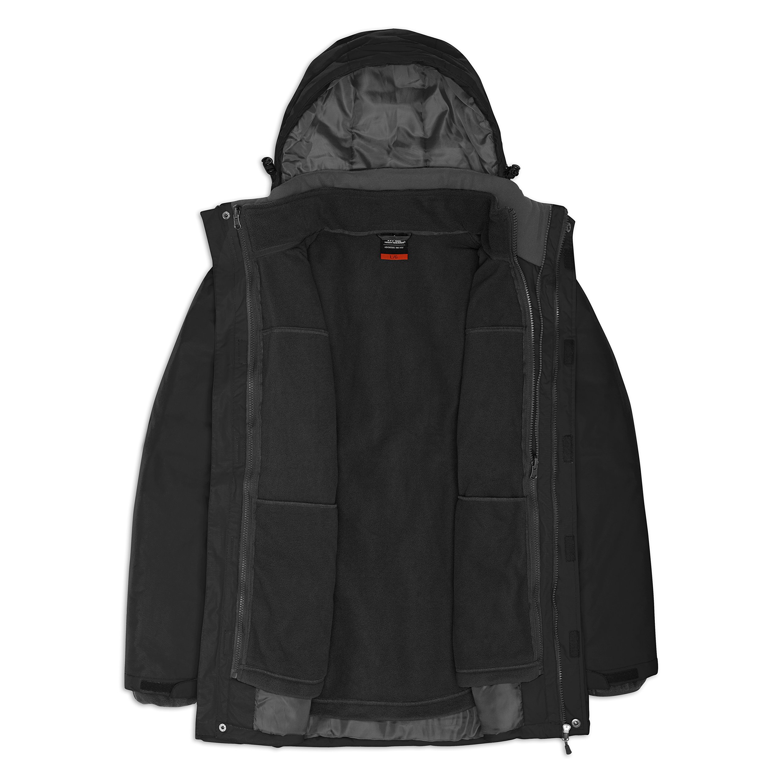 High Sierra Men's Alta Insulated Interchange Jacket, X-Large, Black