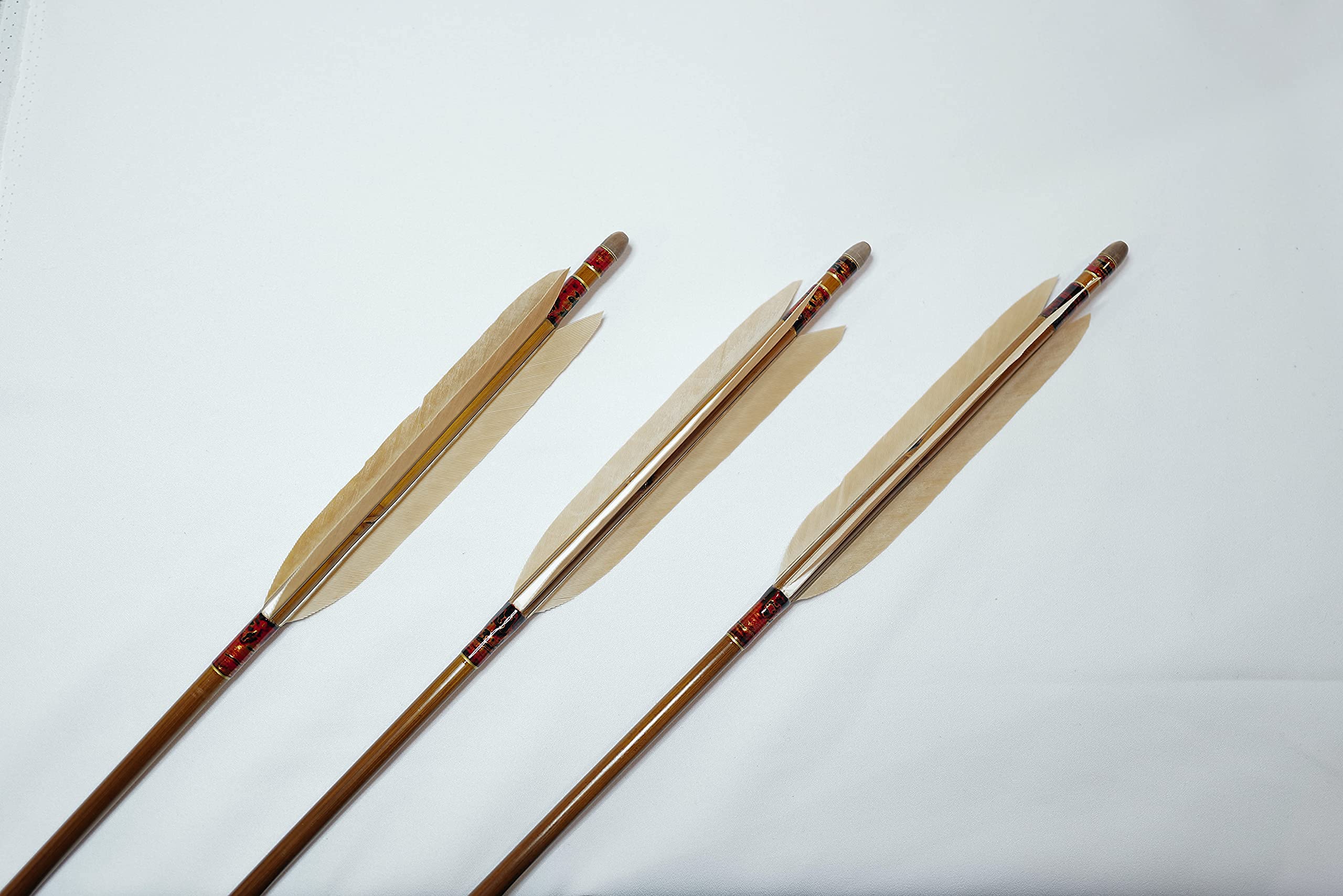 Japanese Traditional Crafts Kyudo Arrow White Eagle Style Charred Bamboo 6-Piece