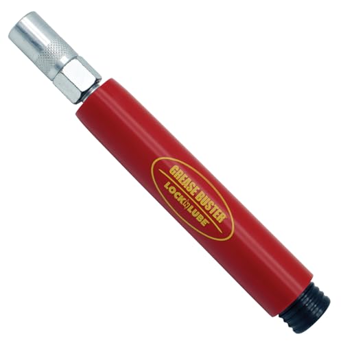 Grease BusterĀ® - The Original, Made in The USA by LockNLube! Cleans and flushes Out Old Dried Grease from Fittings, pins, shafts, bushings, and Joints. Uses penetrating Fluid and Hydraulic Pressure.