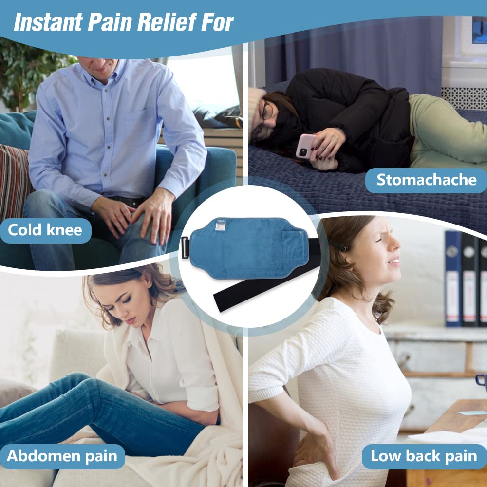 Hilph USB Heating Pad for Low Back and Stomach Pain Relief, Portable 5V 2A Car Travel Back Lumbar Heating Pad with Straps, Warm Therapy for Cramps, Sciatica Pain, Waist (Not Chargeable)