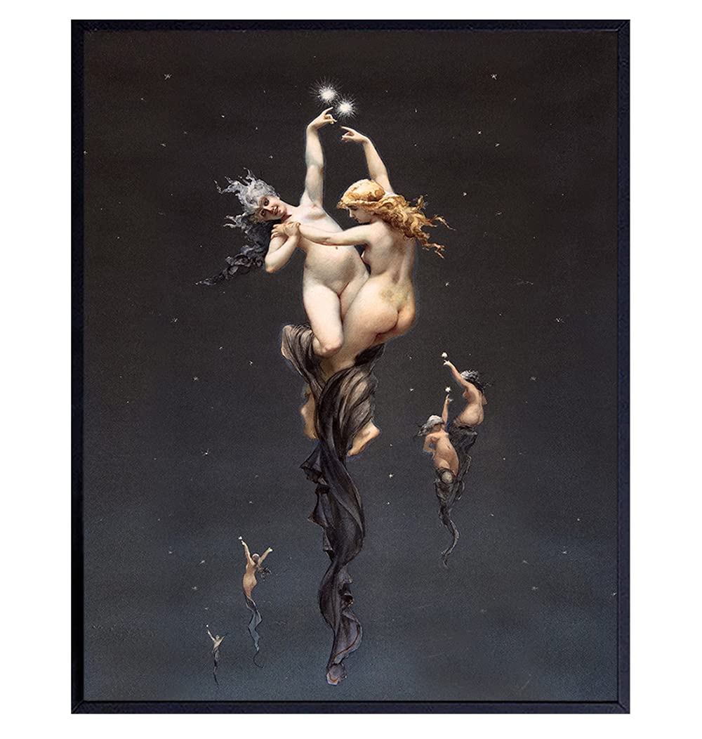 Pagan Fairy Decorations - Celtic Woman Mythology Wall Art - Witches Witch Decor - Celestial Witchcraft Wicca Wiccan Witchy Room Decor - Paganism Black Magic - Goth Gothic Home Decor