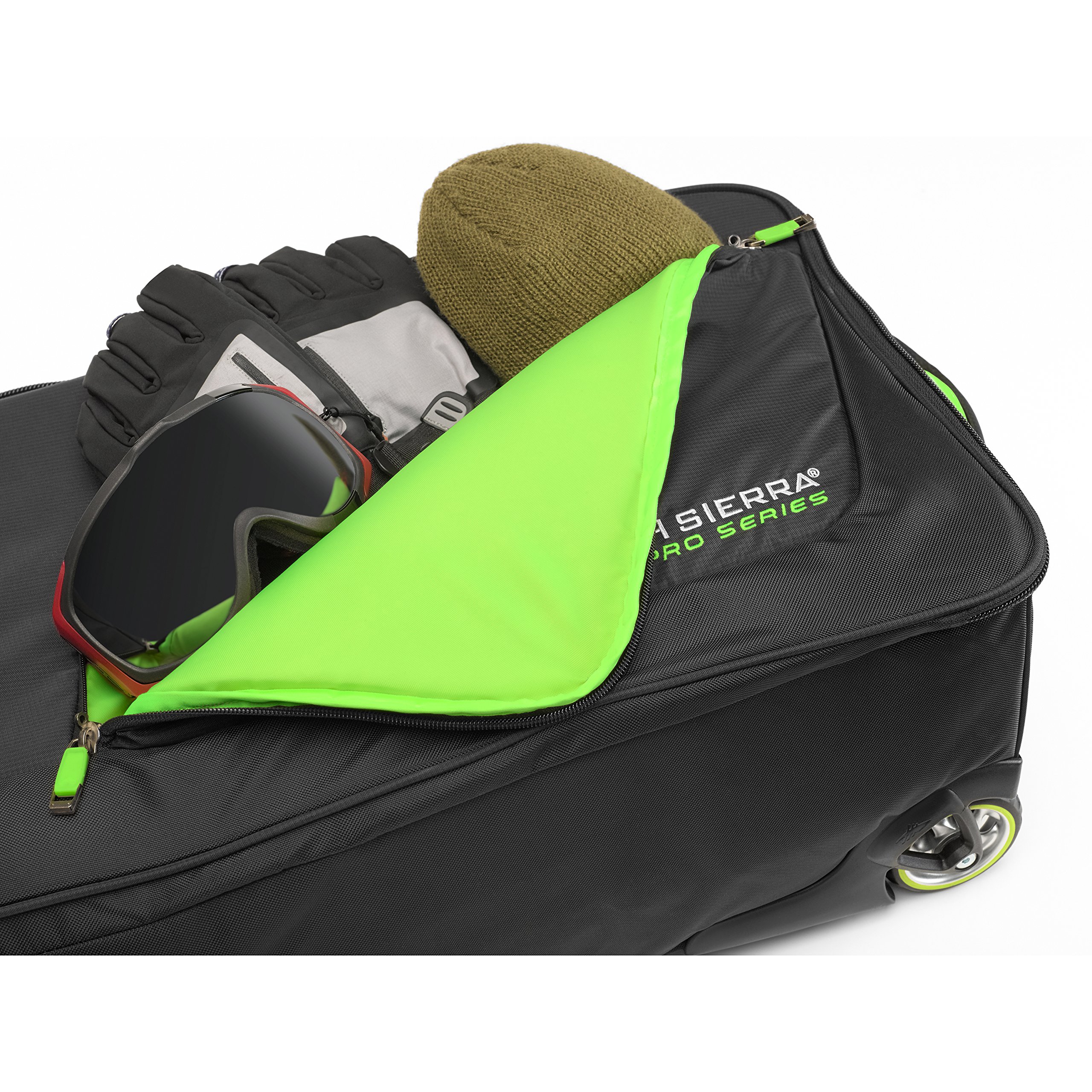 High Sierra Wheeled Ski/Snowboard Combo, Black/Zest, One Size
