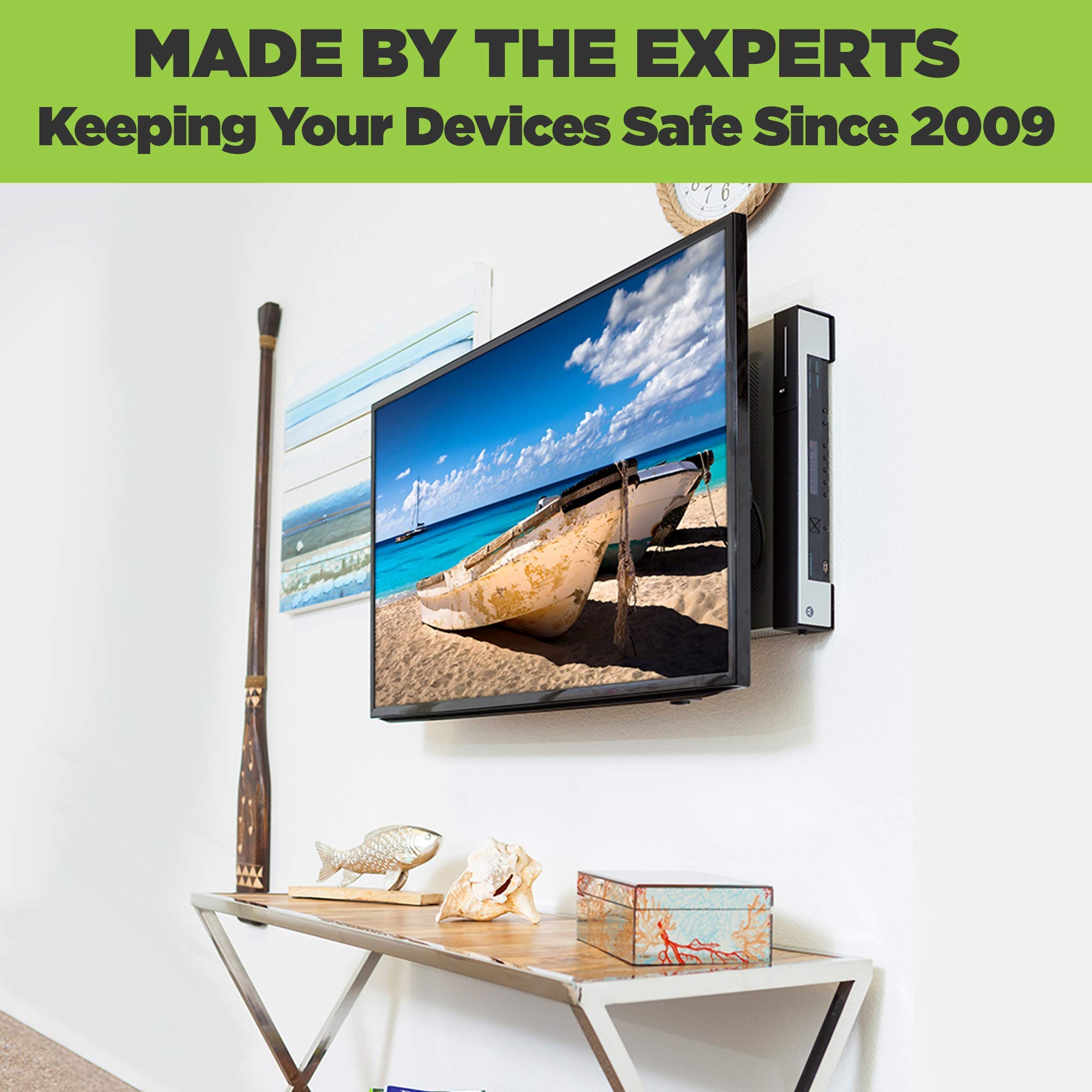 HIDEit Mounts Uni-L Mount - Patented in 2015, Made in USA - Steel Adjustable Large Wall Mount, Hide Your Cable TV Box, Satellite Receivers, DVRs, NVRs, Set-Top Boxes and Other A/V Equipment
