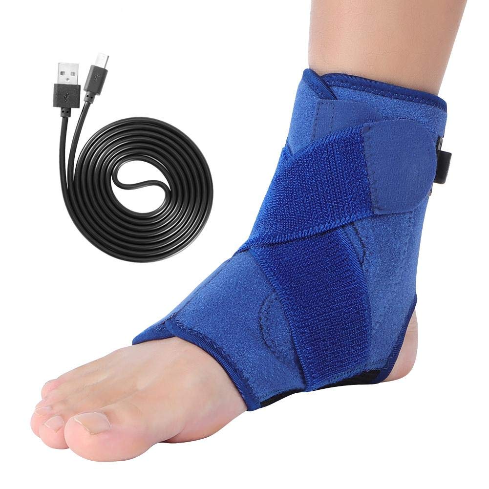 Heating Pad Wrap for Pain Relief Ankle Heated Protective Ankle with USB Android Port Charging Cable Ankle Support Hot and Cold Gel Wrap Navy Blue