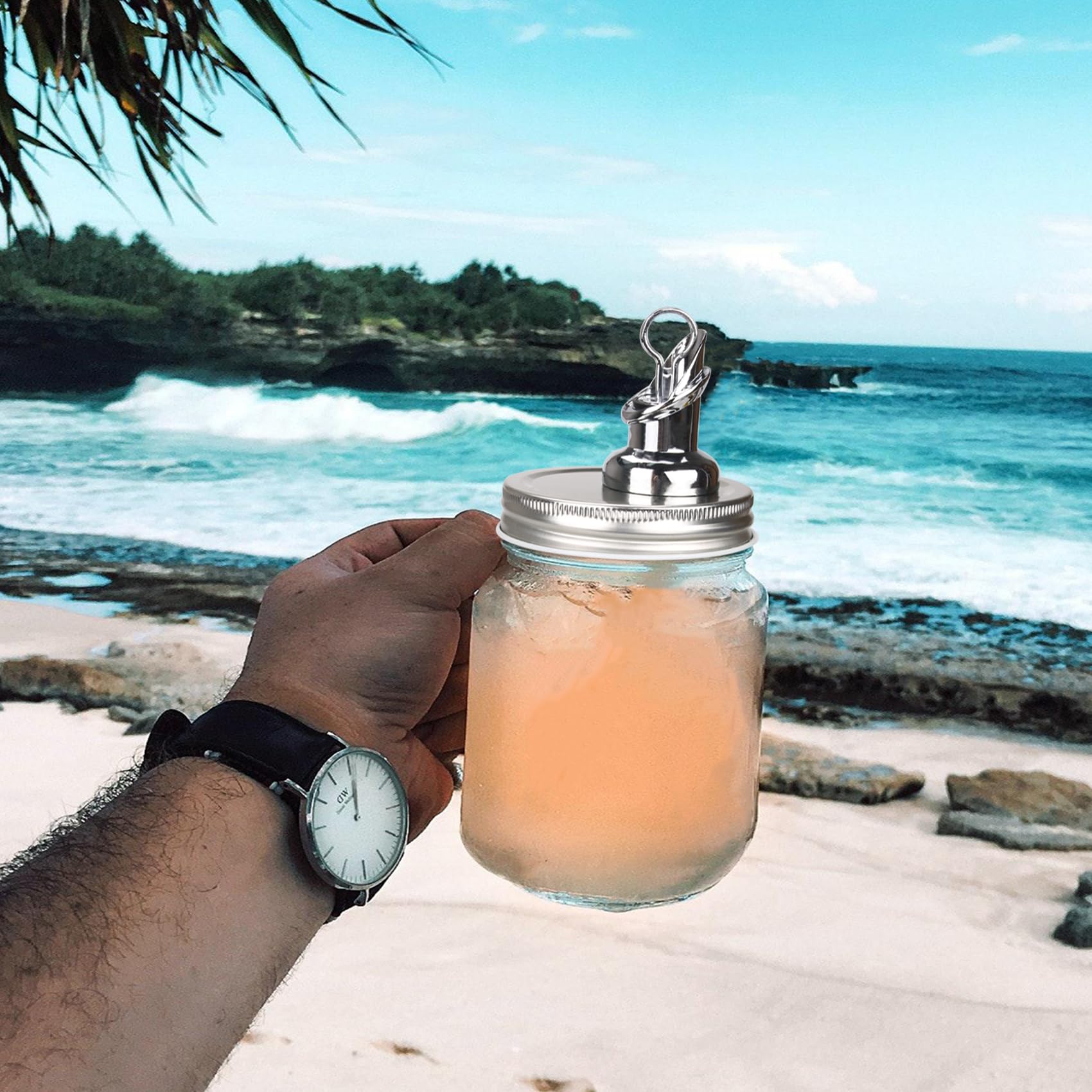 ziHenryDa Mason Jar Pour Spouts. free flow Mason Jar Pour Spouts, for spout mason jar wide mouth 86 mm dispenser germination cover. Suitable for any liquid,jars not included (2 silver)
