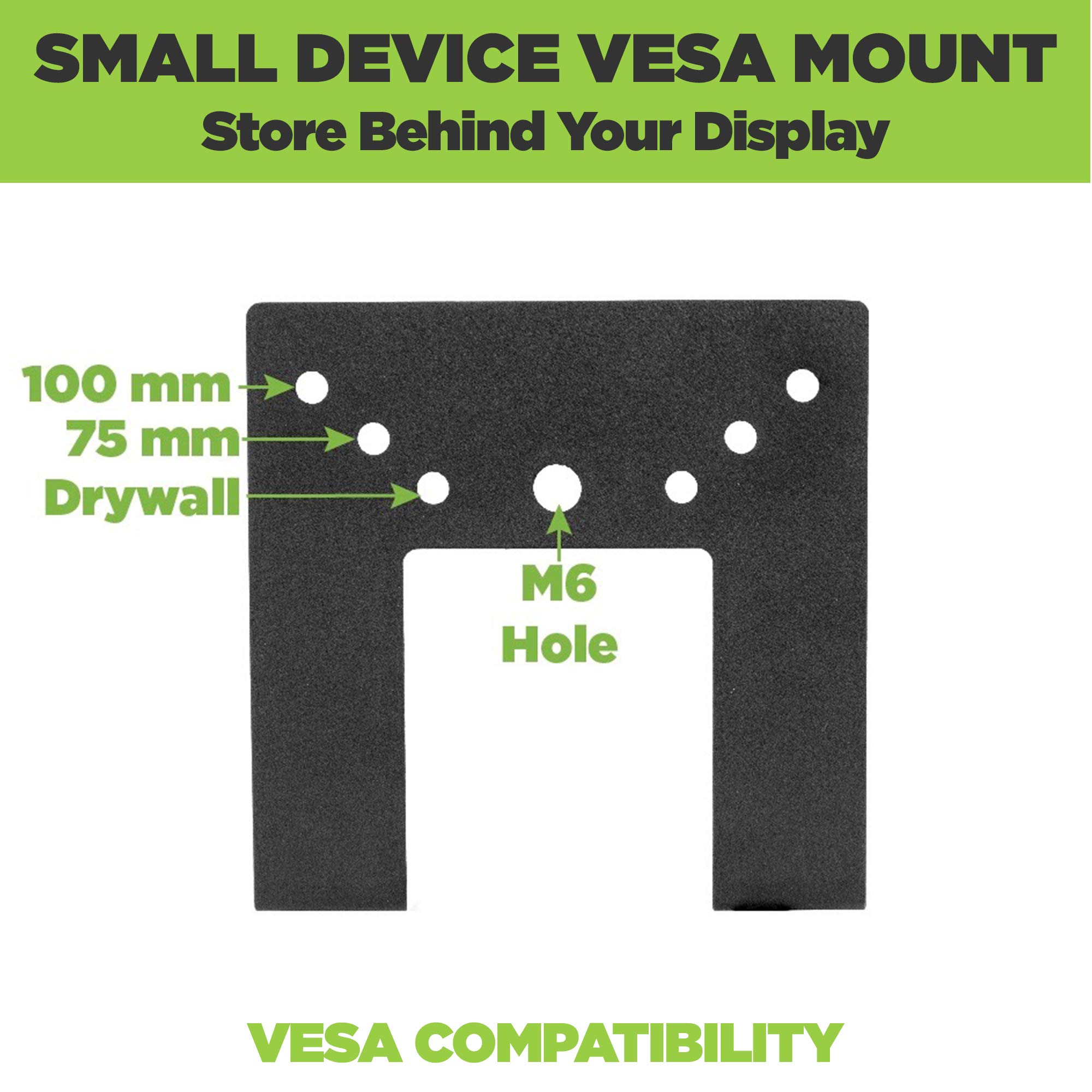 HIDEit Mounts Uni-S VESA Mount - American Company - Black Steel Adjustable Wall Mount - Cable Box Wall Mount, DVD Player Wall Mount, Streaming Device Wall Mount - Behind TV Cable Box Mount