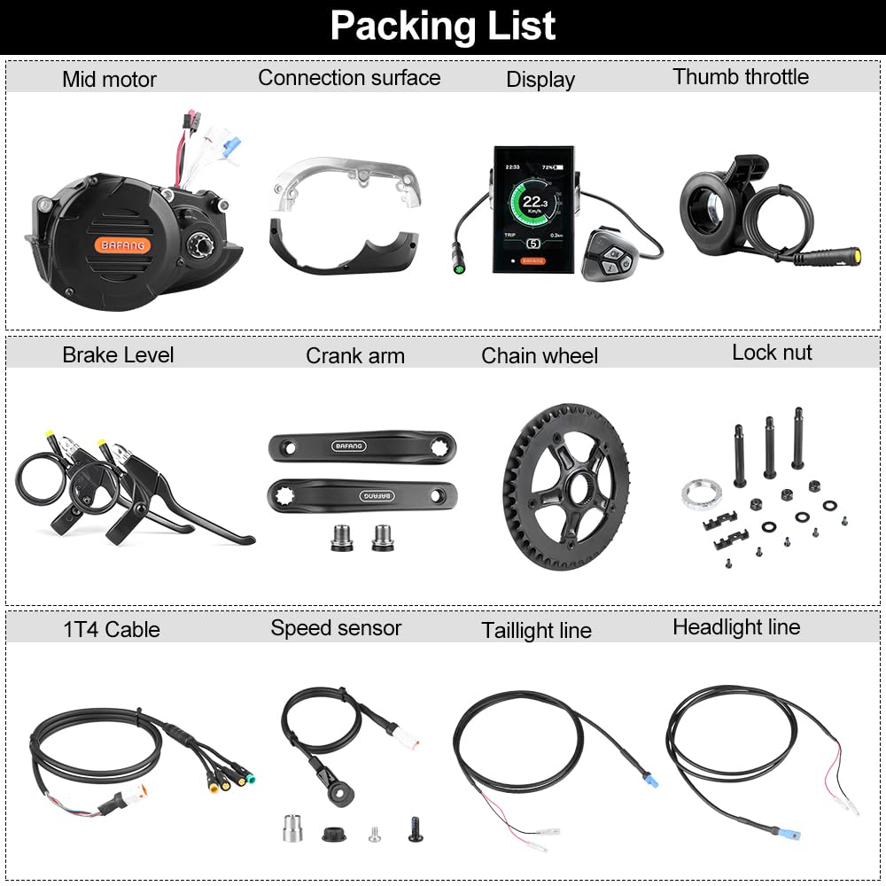 HALLOMOTOR M620 G510 48V 52V 1000W Mid Drive eBike Motor Electric Cargo Bicycle Conversion Kit with DPC18 Display (M620 48V1000W for Mouting Bike, UART)