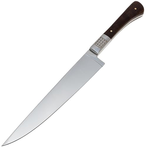 Grand Way Hunting Survival Fixed Blade Knife - Tactical Knife with Wood Handle for Hiking Camping and Fishing - Big Blade Kitchen Chefs Knife 3282