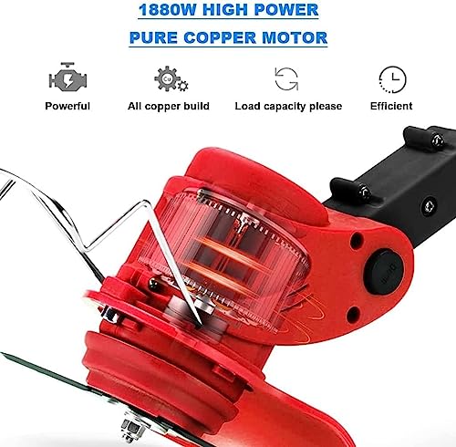 Handheld Cordless String Trimmer Small Household Lawn Mower Electric Grass Cutter Retractable Rod Equipped with Lithium Battery Charger (Size : Battery*1)