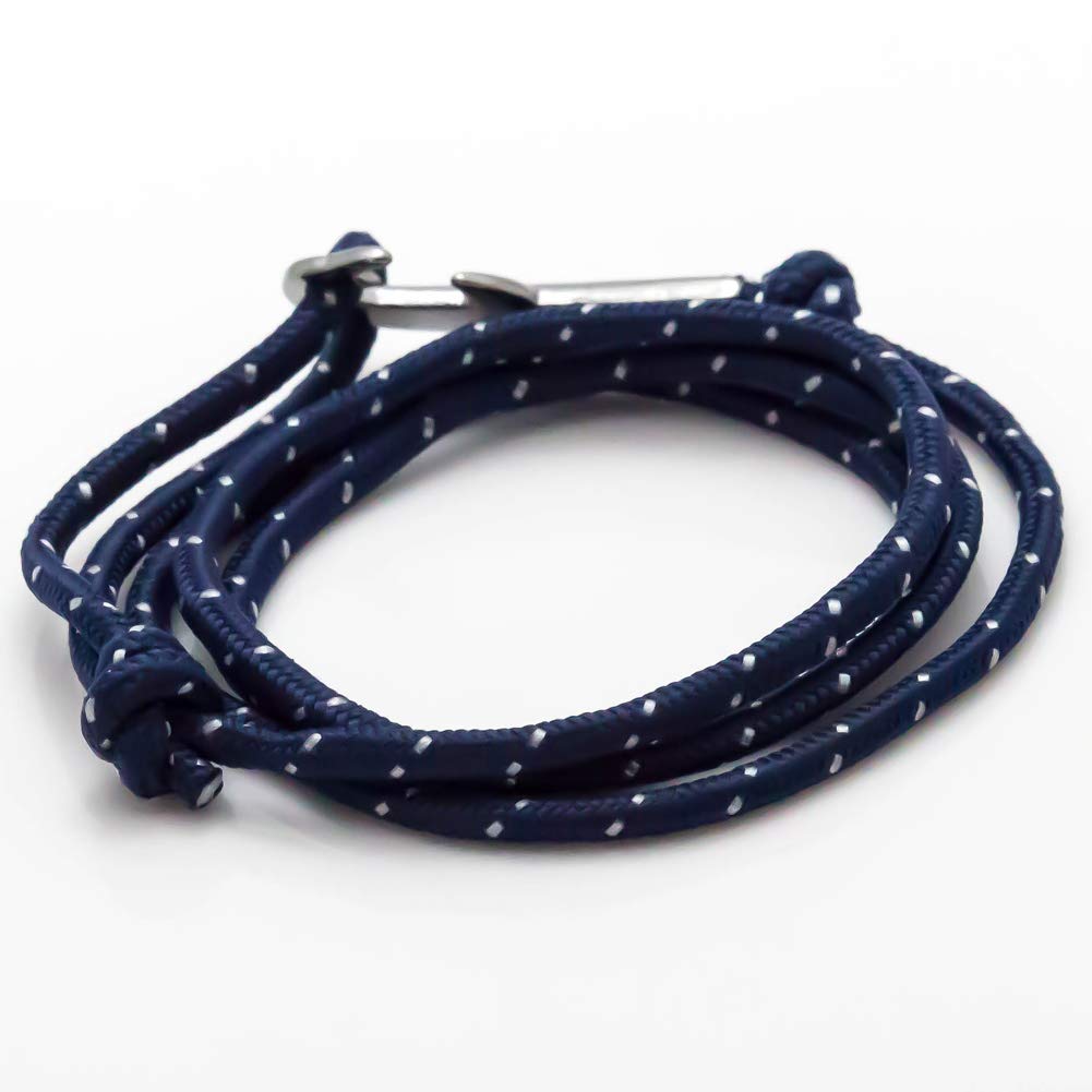 Heavstjer Fashion Gun Black Alloy Shark Tail Hook Colorful Rope Link Bracelet