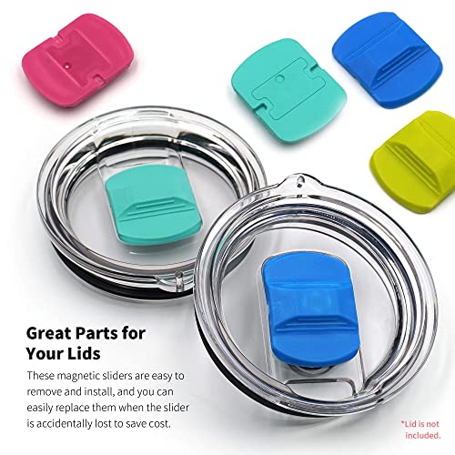 Replacement Magnetic Slide for YETI Lids, Fits 10oz, 16oz, 20oz, 26oz, 30oz Set of 4 (Light Blue Light Yellow Red Green)