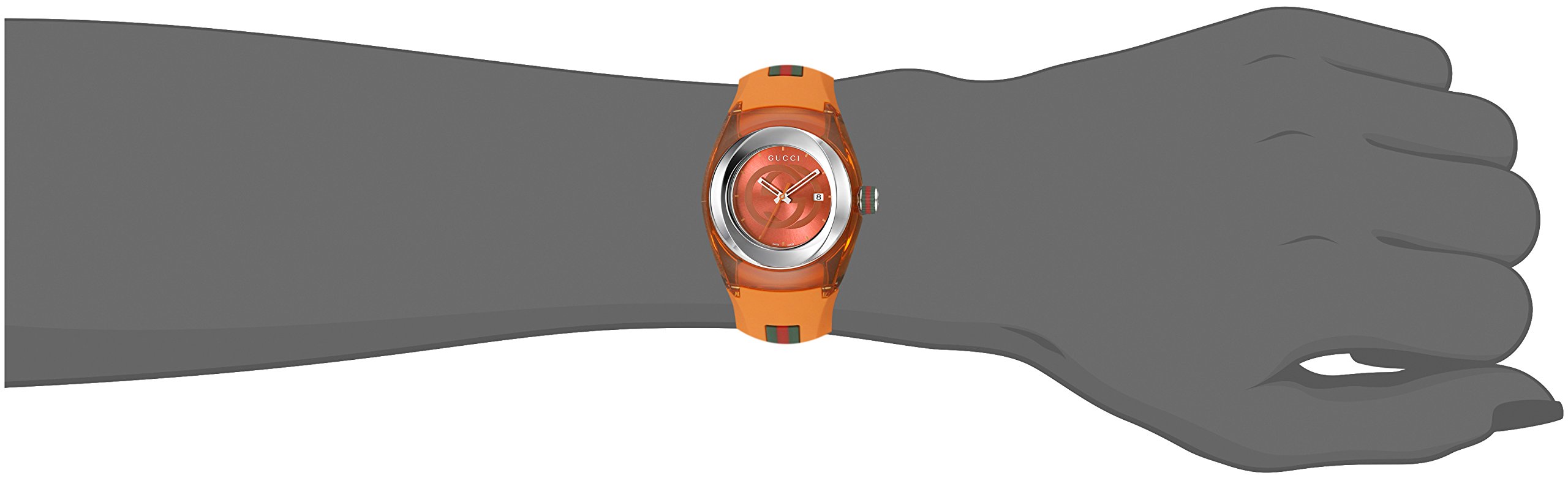 Gucci Stainless Steel Watch with Orange BYNC Band(Model:YA137311)