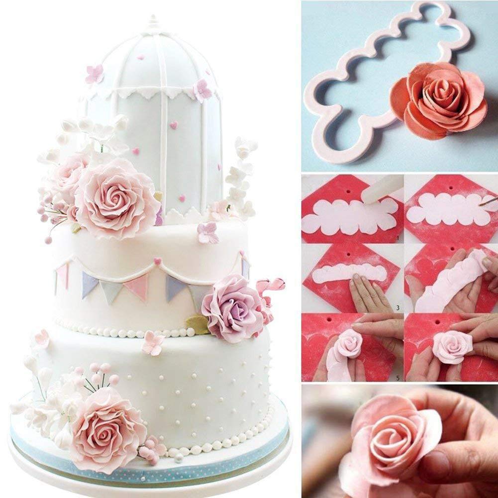 PalkSky Cake Decorating Gumpaste Flowers The Easiest Rose Ever Cutter Pack of 3