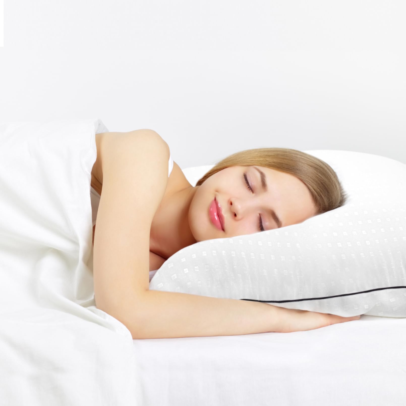HIMOON Bed Pillows for Sleeping Standard Size 2 Pack,Cooling Hotel Quality Down Alternative Pillows for Side Back and Stomach Sleepers(White