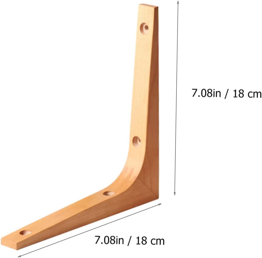 Shelf Brackets wall Shelves 4 pcs Heavy Brackets Shelf- Wall Clapboard Angle Khaki Kitchen Shape Home Supports Support Joint Fixator Floating Selves Supporter Bookshelf Rack Frame Duty Mount ( Size :