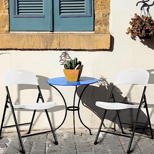 Umigy 6 Pcs Plastic Folding Chairs Comfortable Event Chairs Modern Party Chairs Lightweight Durable Foldable Chair for Home Office Outdoor Indoor, White (White)