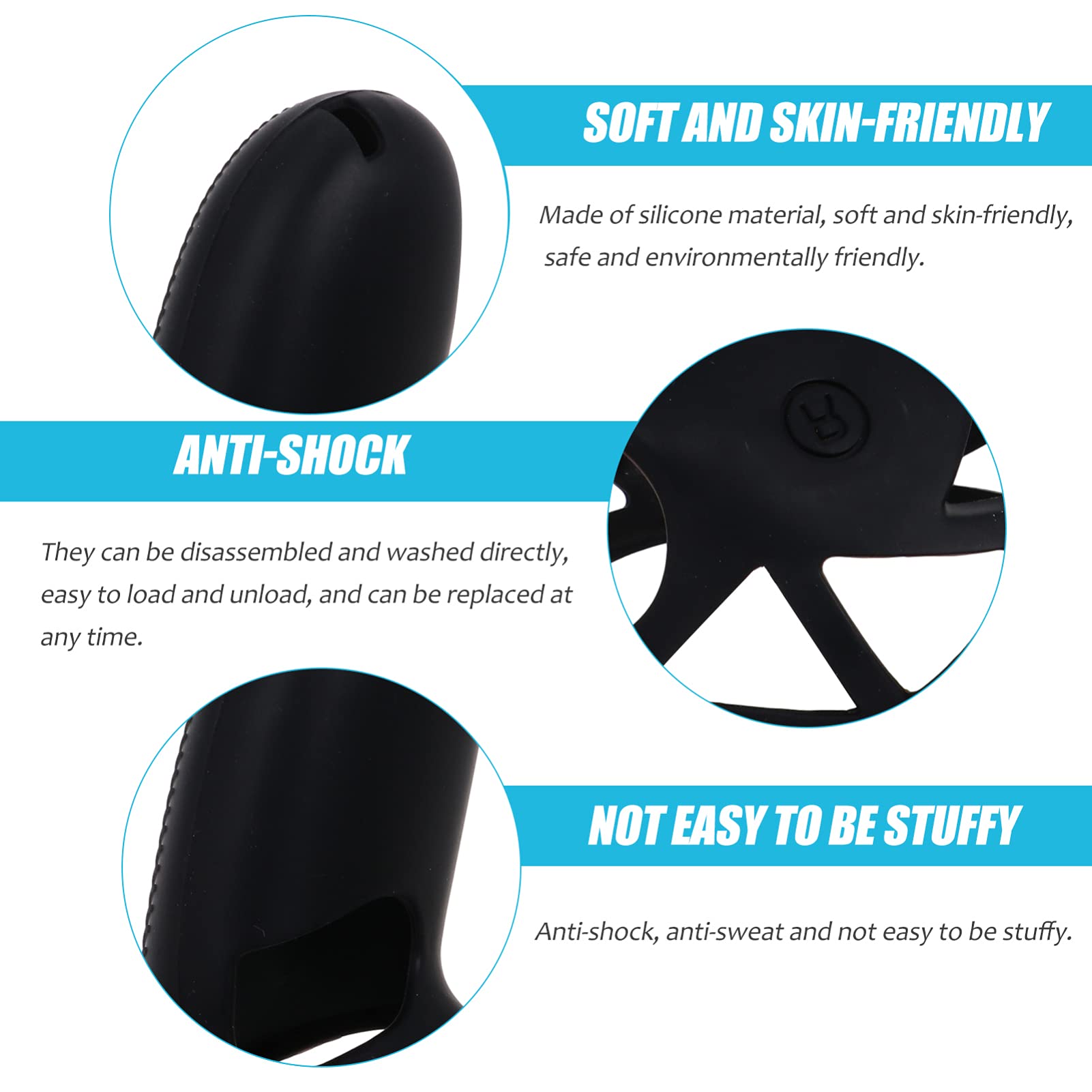 Hemobllo 1 Pair vr Glasses Accessories 2 Knuckle Strap VR Touch Controller Grip Covers vr Controller 2 Hand Straps VR Sleeves Touch Controller Covers Replace Handle Box Silica Gel