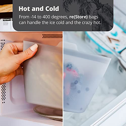 Greater Goods Reusable Silicone Containers for Food Storage, BPA- Free, Microwave, and Oven Safe, Midnight Gray, Complete (16 Oz, 24 Oz, 32 Oz, 64 Oz), 1 Set