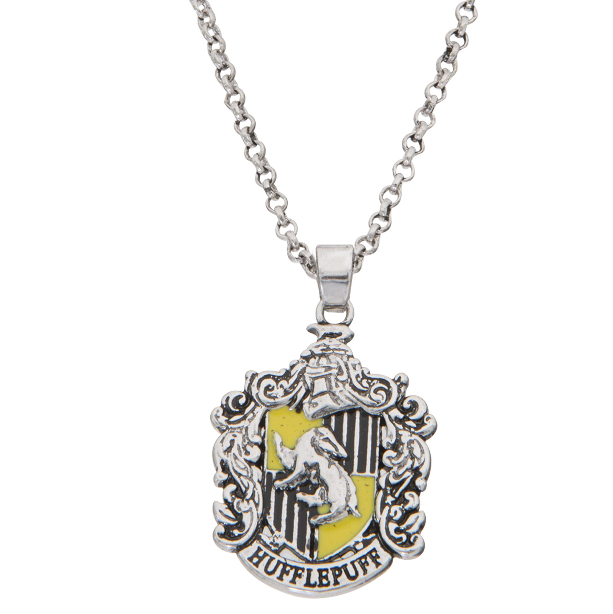 Harry Potter Jewelry for Women, Silver Plated Slytherin House Pendant, 16" Chain with 2" Extender
