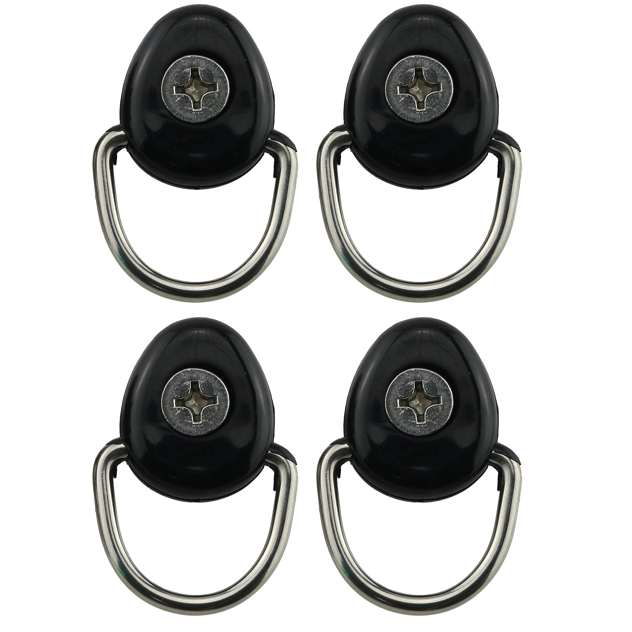 HJ Garden 6 Sets Kayak Fishing Rigging Round D-Ring Buckle Elastic Rope Pull Buckle for Fishing Boat Backrest Hook Surfboard Accessories