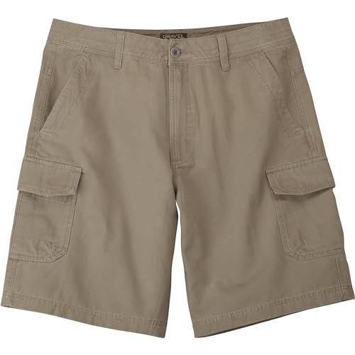 Gravel Gear Men's Canvas Cargo Shorts - Bark, 36in. Waist
